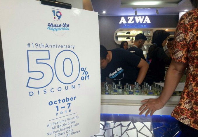 Tanpa Syarat, Azwa Perfume Diskon 50 Persen